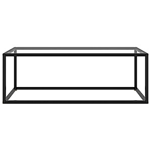 QJBSAVVA Coffee Table Black with Tempered Glass 39.4"x19.7"x13.8",Bedside Tables Side Tables End Tables Entrance Tables Suitable for Meeting Rooms, Reception Rooms, Offices
