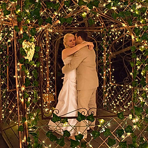 124FT 18 Pack Artificial Ivy Garland- Vine Leaves Hanging Faux Garland Fake Green Plants with 150 LEDs for Wall Garden Party Wedding Room Home Kitchen Indoor & Outdoor Decoration