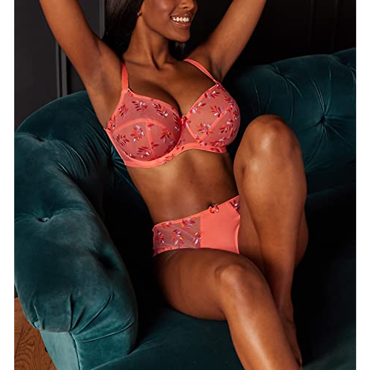 Panache Women's Tango Balconnet Bra with Shiny Trim, 9071, Tropical, 40K