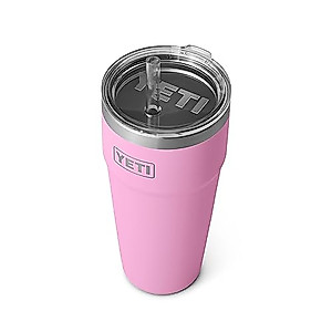 YETI Rambler 26 oz Straw Cup, Vacuum Insulated, Stainless Steel with Straw Lid, Power Pink