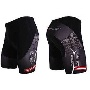 sponeed Men's Cycle Shorts Underwear Printed Quick Dry Bicycle Bike Padded Pant for Riding US XL Multi