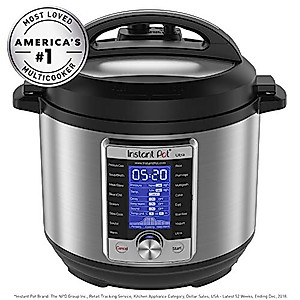 Instant Pot Ultra, 10-in-1 Pressure Cooker, Slow Cooker, Rice Cooker, Yogurt Maker, Cake Maker, Egg Cooker, Sauté, and more, Includes App With Over 800 Recipes, Stainless Steel, 6 Quart