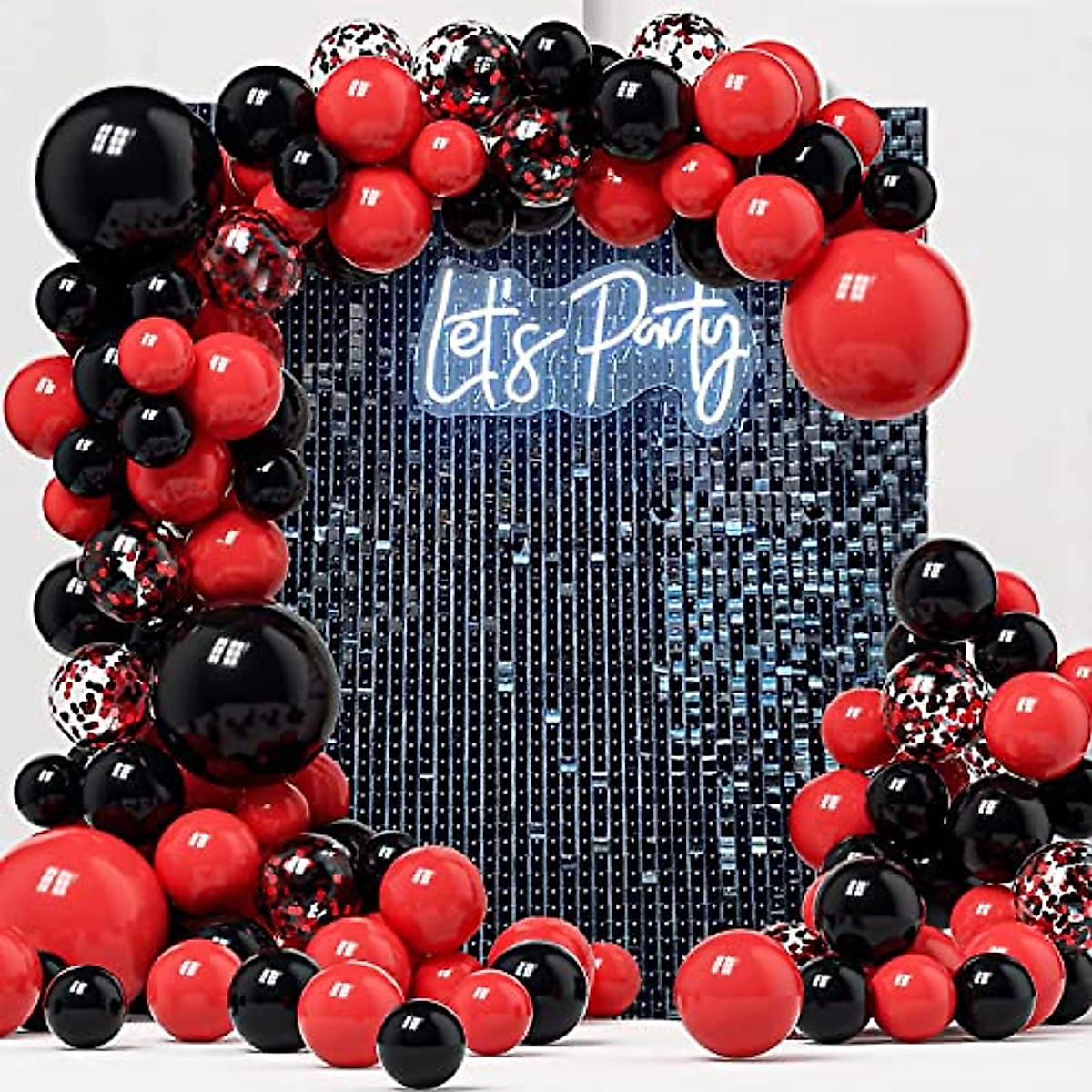 24 Panels Black Shimmer Wall Panels Backdrops, Square Sequins Backdrops with 3D Effect, Large Black Photo backdrops for Christmas, Birthday, Graduation, Wedding, Party Decoration and Home Decoration