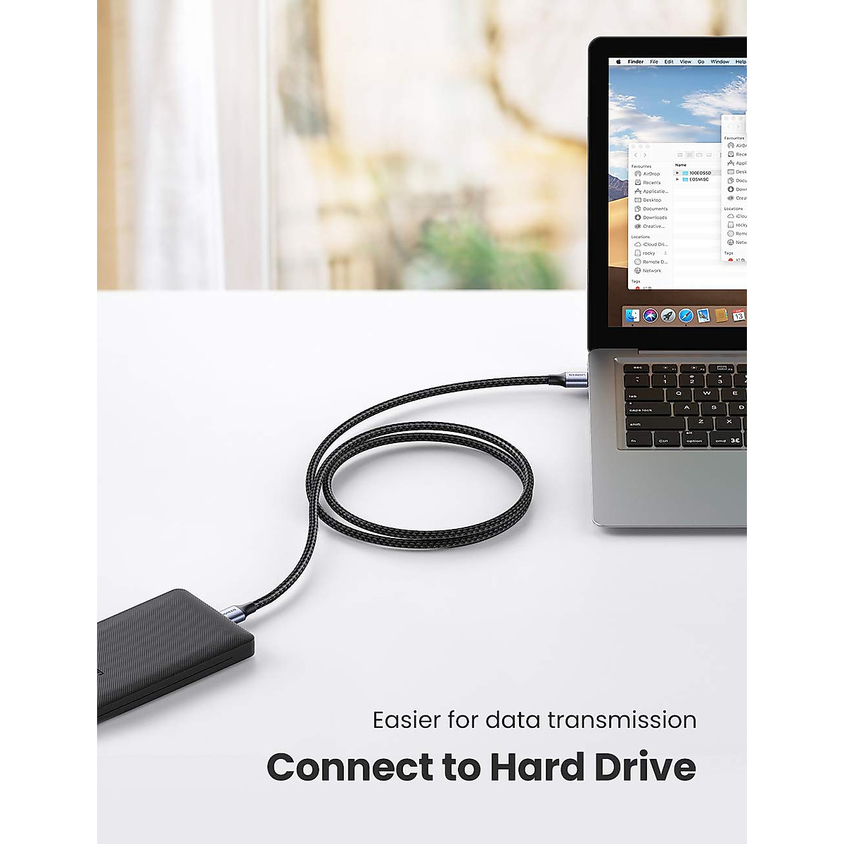 UGREEN USB 3.0 A to A Cable 3FT USB to USB Male to Male Nylon Braided Type A to Type A Cable Compatible with Hard Drive Enclosures DVD Player Laptop Cooler