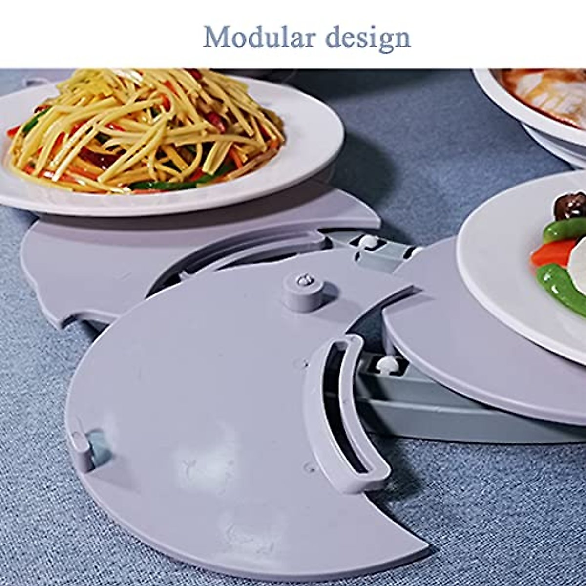 Rotating Party Turntable for Rectangular Tables ABS Material is Easy to Assemble Lazy Susan Modular Design Kitchen Dinner TurningTable Tray L100/120/140/160cm
