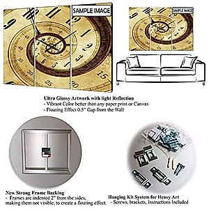 MISC Deer Wild and Beautiful Ii' Cottage 3 Panels Oversized Wall Clock - 36 in. Wide X 28 High Panels Grey Aluminum Steel Finish Battery Included