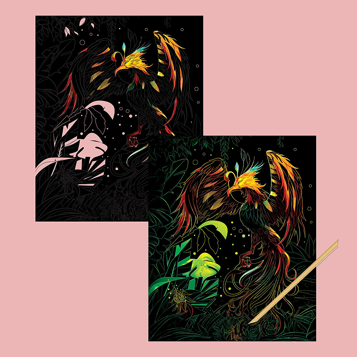 Hinkler Kaleidoscope - Ultimate Etch Art Kit - Mythical Creatures - Fantasy Etch Art Panels with Unicorns and Dragons - Mess-Free Arts and Craft Kits for Adults, Medium