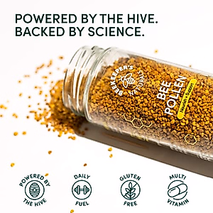 Beekeeper's Naturals - 100% Raw Bee Pollen Granules, Natural Preserved Enzymes, Source of Vitamin B, Minerals, Amino Acids & Protein - Paleo & Keto Friendly, Gluten Free (5.2 oz)