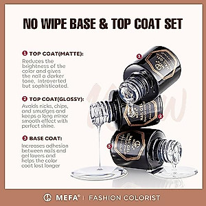 MEFA 23 Pcs Gel Nail Polish Kit, 20 Colors Nude Pink Glitter All Seasons Collection Skin Tone Bubble Bath Gel Polish Nail Kit with Glossy & Matte Top Base Coat Nail Art Manicure DIY Salon Gift for Women