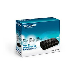TP-LINK TD-8817 ADSL2+ Modem, 1 RJ45, 1 USB Port, Bridge Mode, NAT Router, Annex A, ADSL Splitter, 24Mbps Downstream