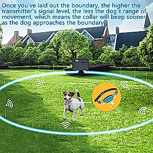 MASBRILL Electric Fence for Dogs-Underground Dog Fence Containment System In-Ground Electric Dog Fence 2 Dogs-Rechargeable Waterproof Collar with Tone/Static Shock Correction Covers up to 3/4 Acre