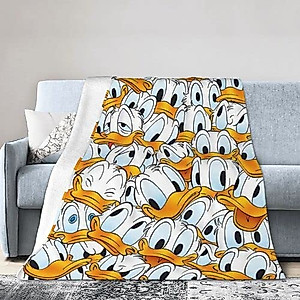 Funny Don.ald Duck Throw Blankets Fleece Blanket Super Soft Plush Throw Blanket 50"X40" Cozy Fuzzy Bed Blankets Microfiber Flannel Blankets for Couch, Bed, Sofa
