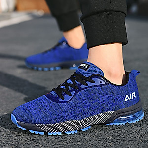 QAUPPE Mens Air Running Shoes Athletic Trail Tennis Sneaker (Blue US 9 D(M)…