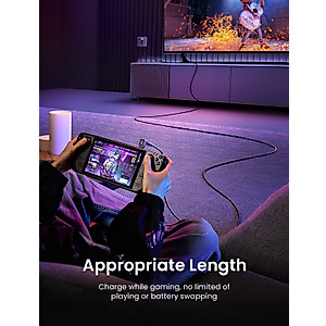 LISEN USB C to USB C Cable 10FT, 90° Right Angle Design Steam Deck PD Fast Charge Cord Specially Designed for Games Compatible with iPhone 16 pro max/15/14/13 Switch, Samsung Galaxy, MacBook, iPad