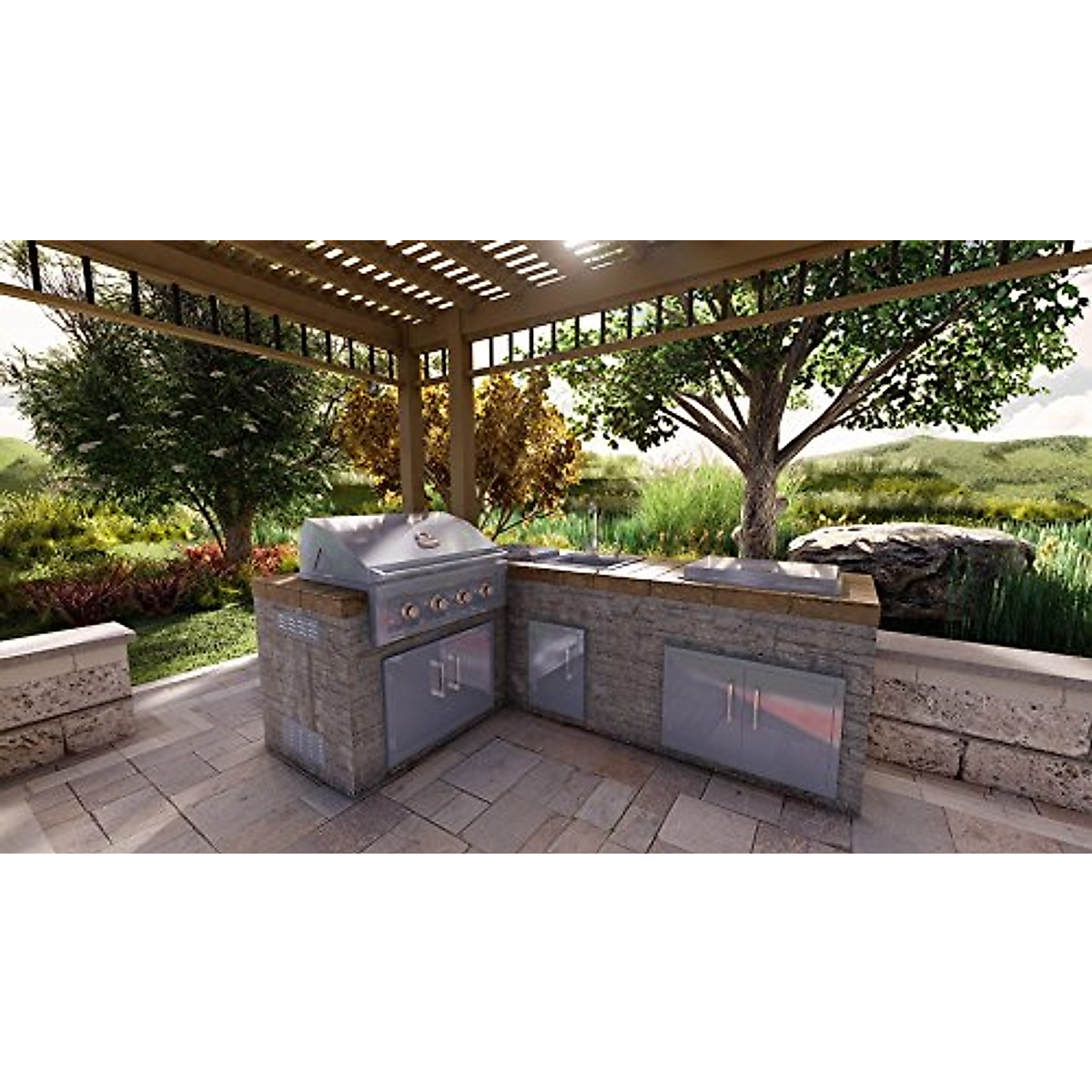 Sunstone B-DV1521 Raised Doors for Stone Island with Shelf, 15 by 21-Inch