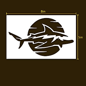 Shark Stencil | Sealife Ocean Animals Fish Sea Creatures Multipack Set Stencils for Painting on Wood, Glass, Wall, Rock, Fabric, Walls, Canvas, Glassware | Shark Stencil Template