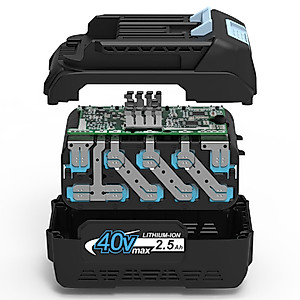 Rocivic Replace for Makita 40V Battery BL4025 2500mAh, Compatible with Makita 40 Volt max XGT Cordless Tools and 40 Volt Battery Charger