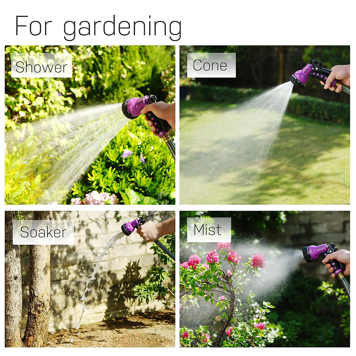 AQUASTAR 7-Pattern Rear Trigger Nozzle(Purple), Spayer Nozzle, Hose Watering Nozzle, Lawns&Garden, Hose Nozzle Spryer, Adjustable 7 watering pattern Nozzle
