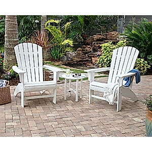 Trex Outdoor Furniture Yacht Club 3-Piece Curveback Adirondack Chair Set with Side Table