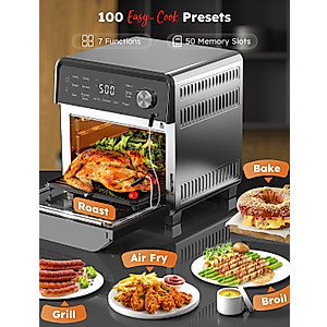 Nuwave X Chef Todd English Air Fryer Oven Combo, Plug-In Grill w/Sheath Heaters, Authentic Char Flavor, 2024 New Convection System, 2X More Even, 100 Presets, Smarter Probe, 50-550°F, Stainless Steel