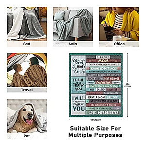 Jnufoju Gifts for Mom - Mothers Day Birthday Gifts for Mom from Daughter - Mom Gifts Throw Blanket 60 x 50 inch - Moms Birthday Gift Ideas - Best Mom Ever Gifts - Gifts for Mom Who Has Everything