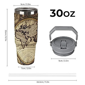 SYJTGDE Large Capacity Car Cup Ancient Map World Globe Fashionable Upgrade Car Cup Advanced And Beautiful Travel Cup