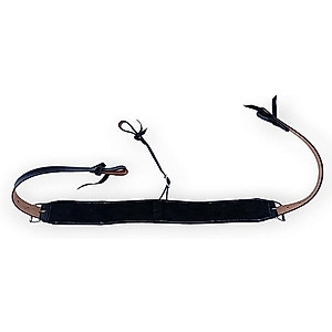 RAAVILS Western Leather Girth Complete Flank Cinch Set for Horse Rear Flank Back Cinch Saddle Billets for Tack Horses (Black)