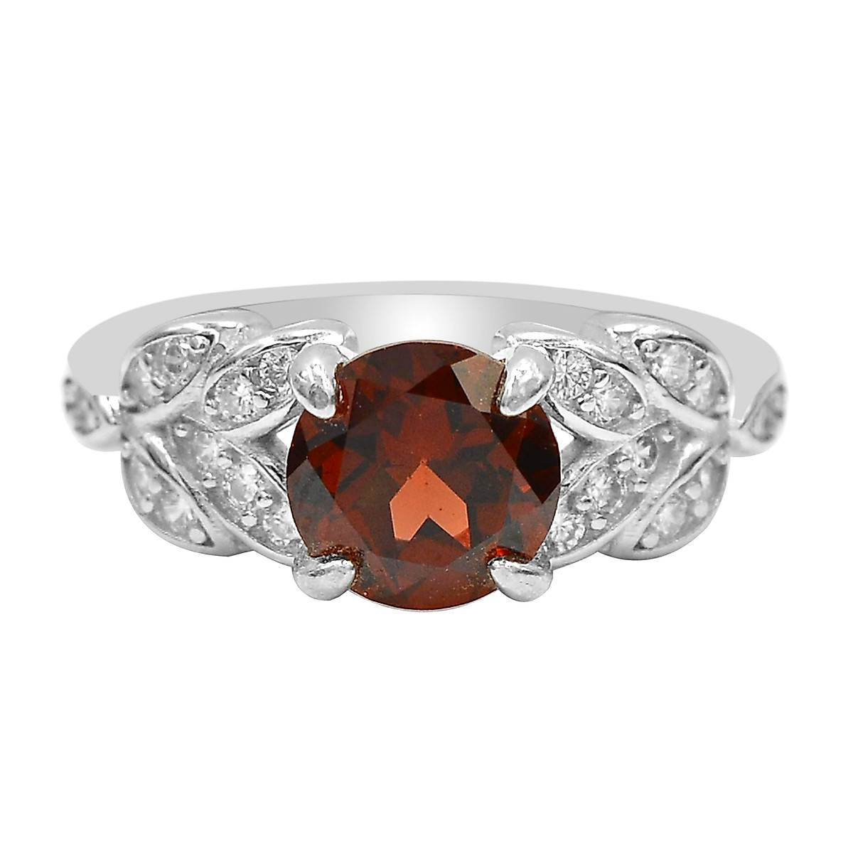Unique Natural 8 MM Garnet Ring 925 Sterling Silver January Birthstone Solitaire Ring Garnet Jewelry Proposal Ring Birthday Gift For Girlfriend (RG-7772) (Sterling Silver, 9 US)