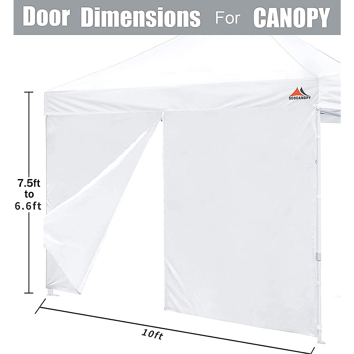 SCOCANOPY Door for 10x10 Canopy Frame One Central Zipper Design for Easy Entry and Exit,1 Pack Canopy Door Only,Beige