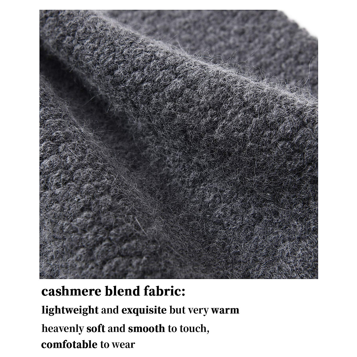 jaxmonoy Slouchy Beanies for Women Winter Soft Warm Cashmere Hat Skull Cap Ladies Knit Wool Beanie hat for Women - Dark Grey