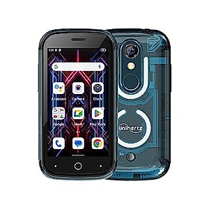 Unihertz Jelly Star, The World's Smallest 4G Android 13 Smartphone Transparent Design LED Light NFC OTG, Blue (Support T-Mobile & Verizon only)