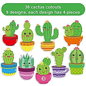Cactus Cutouts for Classroom Bulletin Board Decoration 36 Pcs