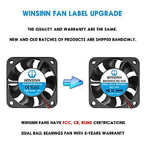 WINSINN 40mm Fan 24V, Ender 3 Fan Upgrade 24 Volt Fans 4010 Dual Ball Bearing, Works with Ender 3 Pro 3X CR-10S (Pack of 2Pcs)