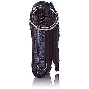 Vera Bradley Women's Microfiber Card Case Wallet With RFID Protection, Classic Navy Embroidered, One Size