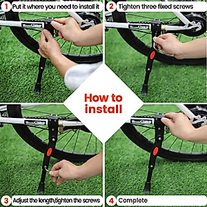 Bike Kickstand Adjustable Rear Side Kick Stand for Bike 22"-27",Aluminium Alloy Bicycle Kickstand Fit for Mountain Bike/BMX/MTB