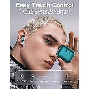 Wireless Earbuds, Bluetooth 5.3 Ear Buds Touch Control with in-Ear Built-in Microphone Deed Bass Headphones,Premium Stereo Earphones IPX6 Waterproof Headset for Sport