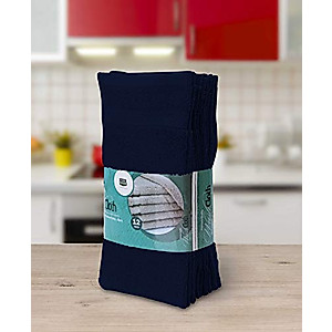 Utopia Towels Premium Bundle - Cotton Washcloths Navy (12x12 inches),Pack of 12 with Navy Hand Towels (16 x 28 inches), Pack of 6