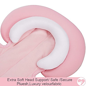 COOLBEBE New 2-in-1 Head & Body Supports for Baby Newborn Infants - Extra Soft Stroller Cushion Pads Car Seat Insert, Prefect for All Seasons, Pink