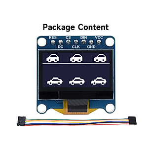 waveshare 0.96inch OLED Display Module for Raspberry Pi/Arduino/STM32, 128×64 Pixels Screen, White Display Color, 4-Wire SPI / I2C Communication Interfaces, 3.3V / 5V