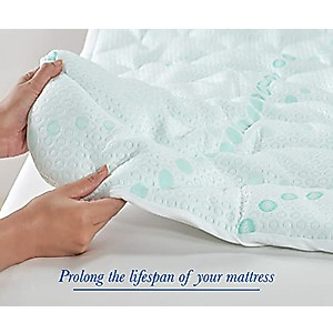 3-Zone Cooling Queen Mattress Pad, Quilted Mattress Pad Queen Size, Deep Pocket Fits 8-20 Inch Mattress
