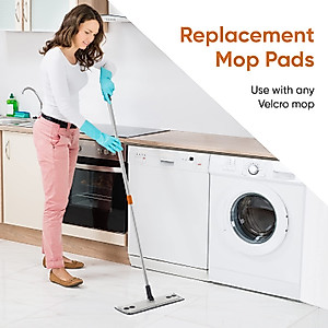 Superio Microfiber Mop Pads, Refill Miracle Mop, Microfiber Mop Replacement Head with Velcro, 16 Inch Mop Refill for Flat, Spray Mop Set -3 Pack- Grey