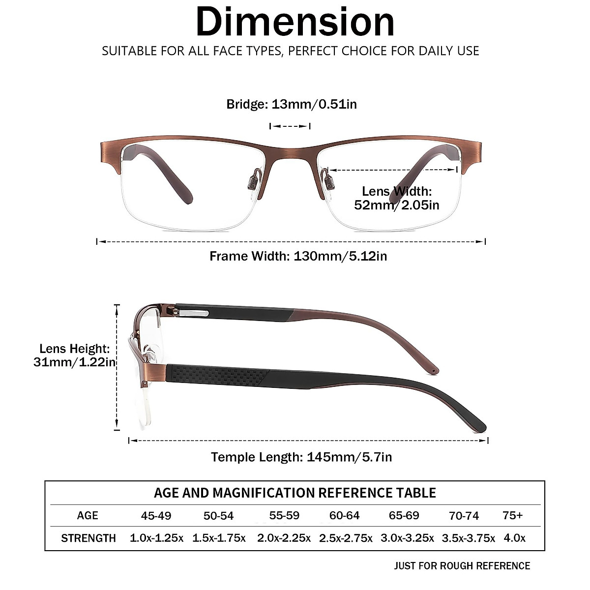 4 Pack Reading Glasses for Men, Blue Light Blocking Computer Readers, Anti UV Ray/Eye Strain/Glare, Metal Frame Eyeglasses with Pouches(175 Magnification Strength)