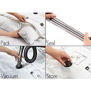 SpaceAid Jumbo Vacuum Storage Bags, Space Saver Sealer Compression Bags for Comforters, Blankets, Pillows, Bedding, Clothes (X-Large 3 Pack)