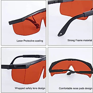 190nm to 560nm Laser Safety Glasses, OD4+ Laser Glasses Eye Protection, Adjustable Temples Laser Hair Removal Goggles for Treatment Cosmetology Operator for Blue Light Sanitize,Dental Operation