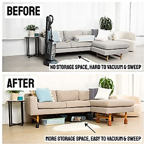 Goods4U Beige 4" Furniture Risers with Adjustable Screw Clamp | Easily Attaches to Legs with Diameter 0.8"-1.6" | Helps Posture, Back & Neck, Carpal Tunnel | Buy Now and “Level Up” Your Life!