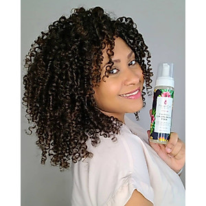 Flora & Curl Sweet Hibiscus Curl Volumizing Foam Botanical Volume Foam for Superior Body and Bounce 6.7 fluid-oz