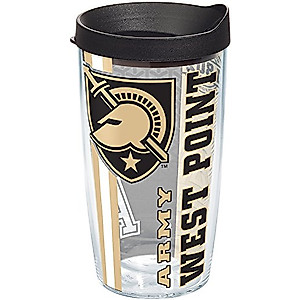 Tervis Army Black Knights College Pride Tumbler with Wrap and Black Lid 16oz, Clear