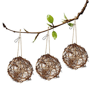 winemana Set of 3 Globe Hummingbird Nesters, Full of Bird Nesting Materials, Design for Bird Lovers, Idea Bird Gifts in Outdoor Indoor Patio Garden