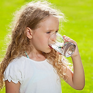 Potchen Set of 10 Plastic Drinking Glasses 10 Oz Unbreakable Clear Tumblers Dishwasher Safe Acrylic Juice Cups Transparent Reusable Plastic Water Glasses Stackable for Kids Home Picnic Party