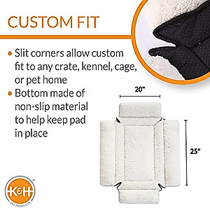 K&H Pet Products Ultra Plush Deluxe Bolster Crate Pad Fleece 20 X 25 Inches